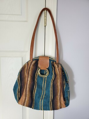 Vintage Richmark USA Striped Woven Tapestry Shoulder Handbag Purse | eBay