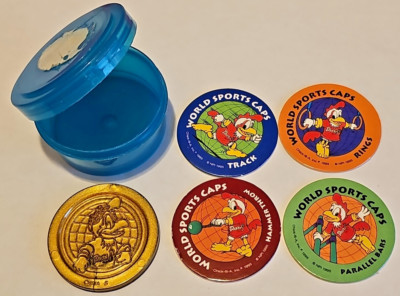 Chick-fil-A 4 Pogs Slammer World Sports Caps 95 Vtg Toy Milk Caps Kids ...