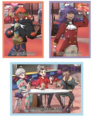 Leon Raihan Victor/Hop/Bede 3 Sleeves Deck Shield Set Pokemon TRAINERS ...