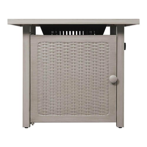Hampton Bay Gas Fire Pit Table 28" Outdoor Woven Steel Propane Heat ...