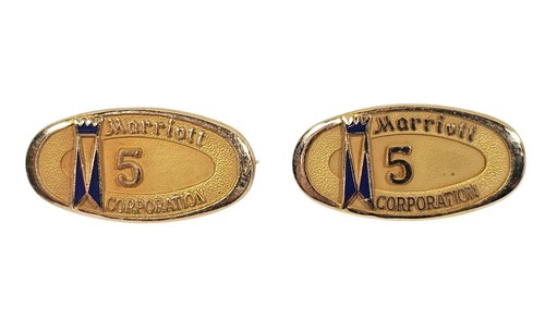2 Vintage Marriott Corporation 5 Year 10k Gold Filled Service Pins | eBay