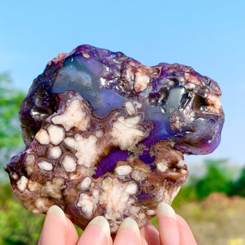 65G Natural Blue Cherry Blossom Agate Crystal Quartz Body Healing | eBay