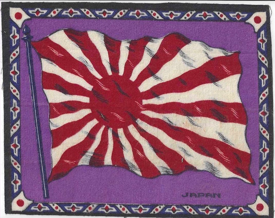 6 Large Tobacco Felts, U.S. And Japan Flags, And Native American Indian ...