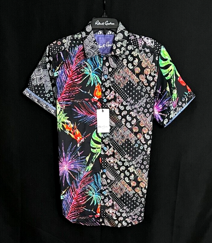 Robert Graham ODELL $238 Small Classic Fit Embroidered Short Sleeve NWT ...