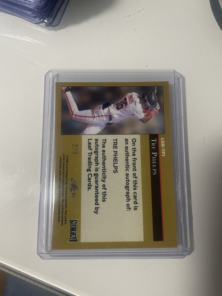 Tre Phelps Auto /5 LGR-TP1 2025 Leaf Metal Baseball | eBay