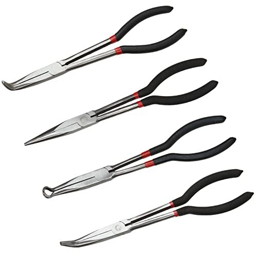 11 Inch Needle Nose Pliers Set 4 Pack Long Nose Pliers Set Straight ...