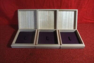 Japanese Wooden Tsuba Box 3 Pieces for Antique Collector Purple Made in ...