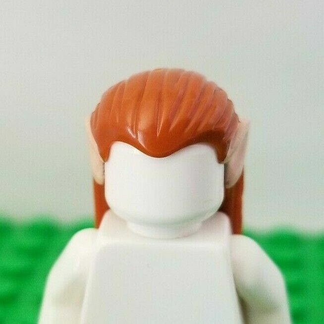 LEGO Minifigure Elf Hair with Ears Long 3 Braid Red Orange Elves Hobbit ...