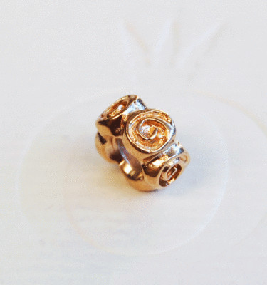 Genuine Pandora 14ct. Gold "Big Roses" Spacer - 750120 - retired | eBay