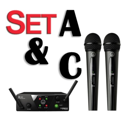 AKG WMS40 Mini Dual Vocal Set A & C Microphone Band US25 3350X00050 ...