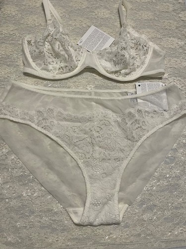 La Perla Malizia Lady Collection 32C M Sheer Full Coverage Bra Panty Set Ivory | eBay