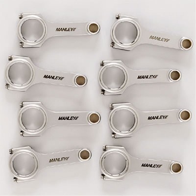 Manley Connecting Rod Set 14056-8; 6.125" Bushed H-Beam for Chevy 262 ...