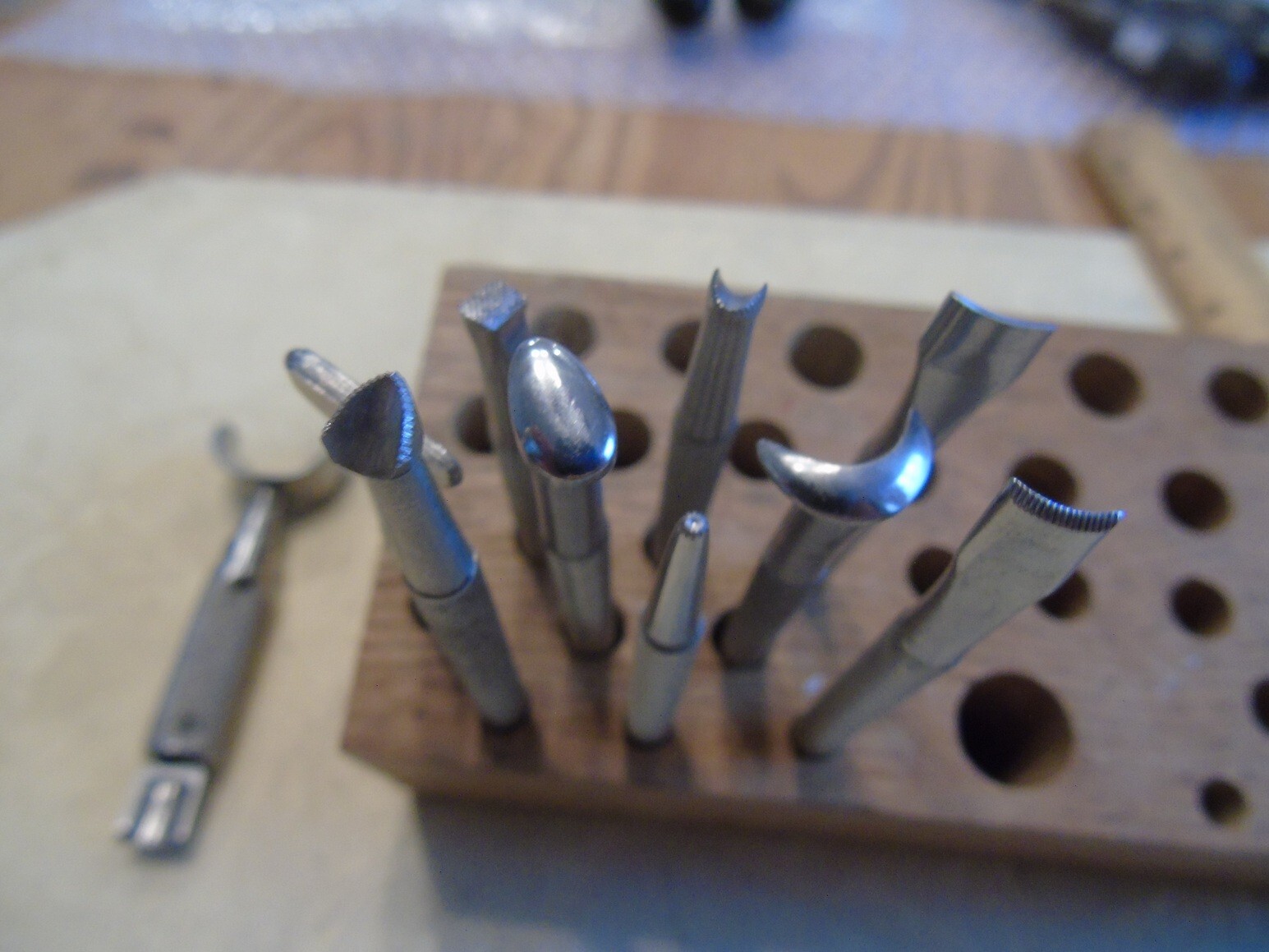 1 Original R. Hackbarth Swivel Knife & 9 of His Stamps, # 2 AS IS!!! | eBay