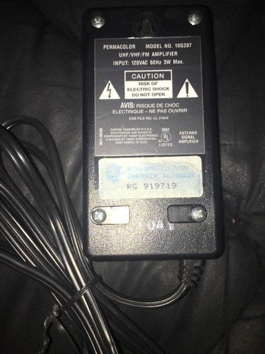 Permacolor 10G207 75 OHM Coax 4-Set Distribution Amplifier power supply ...