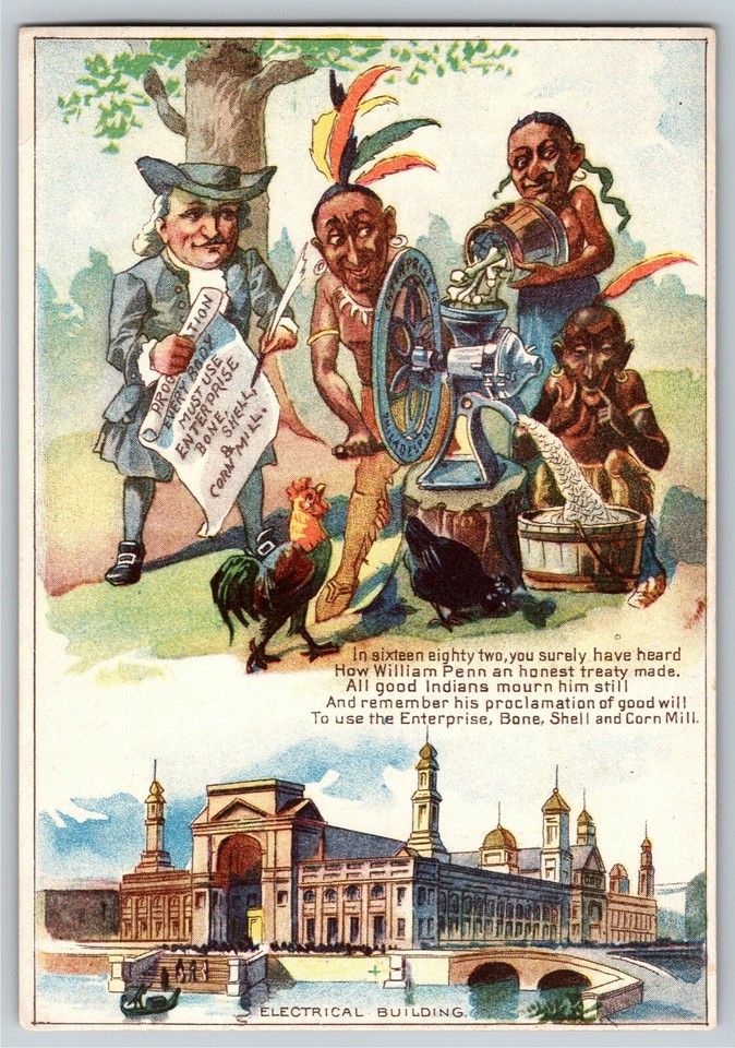 Scarce 1893 Chicago Fair Trade Card Enterprise Bone, Shell and Corn ...