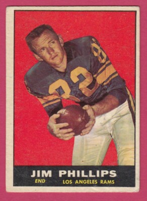 1961 Topps Football # 51 Jim Phillips - Los Angeles Rams -- Box 708-172 ...
