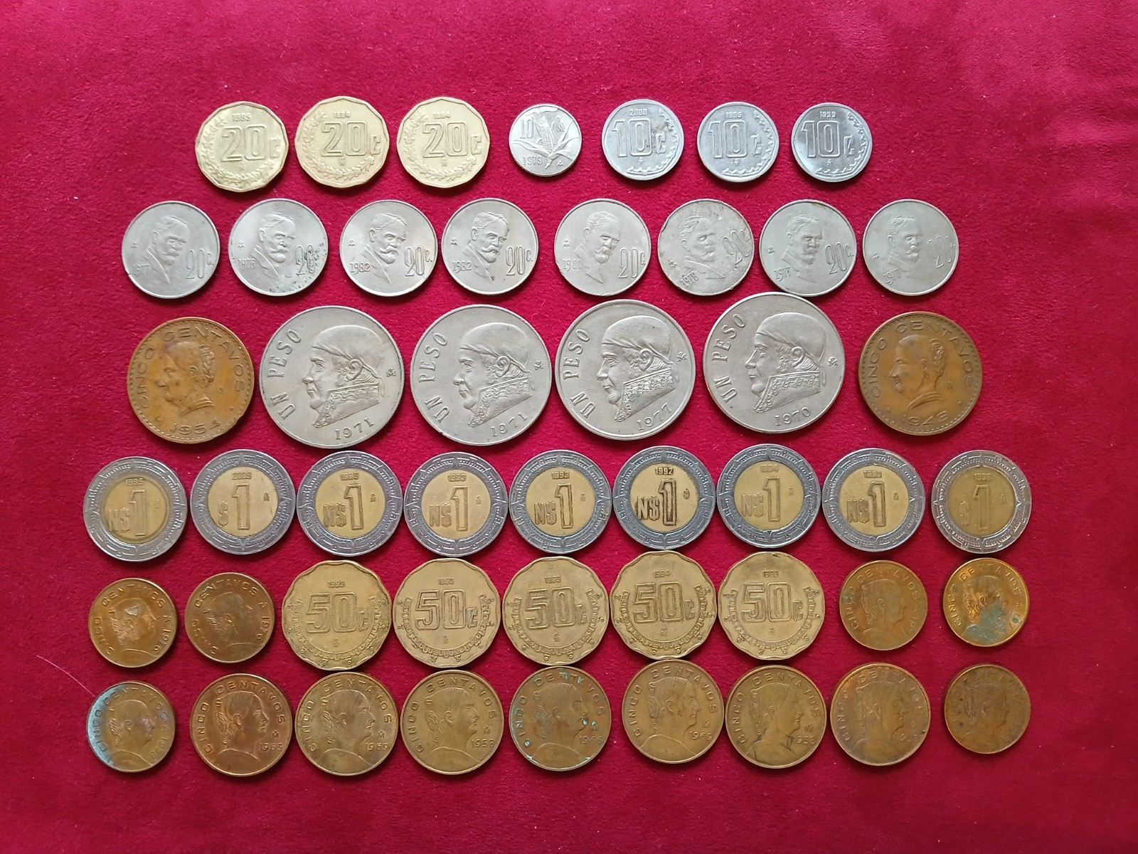 48 MEXICO Collection Coins old/New Different Nominations Start Up Kit ...