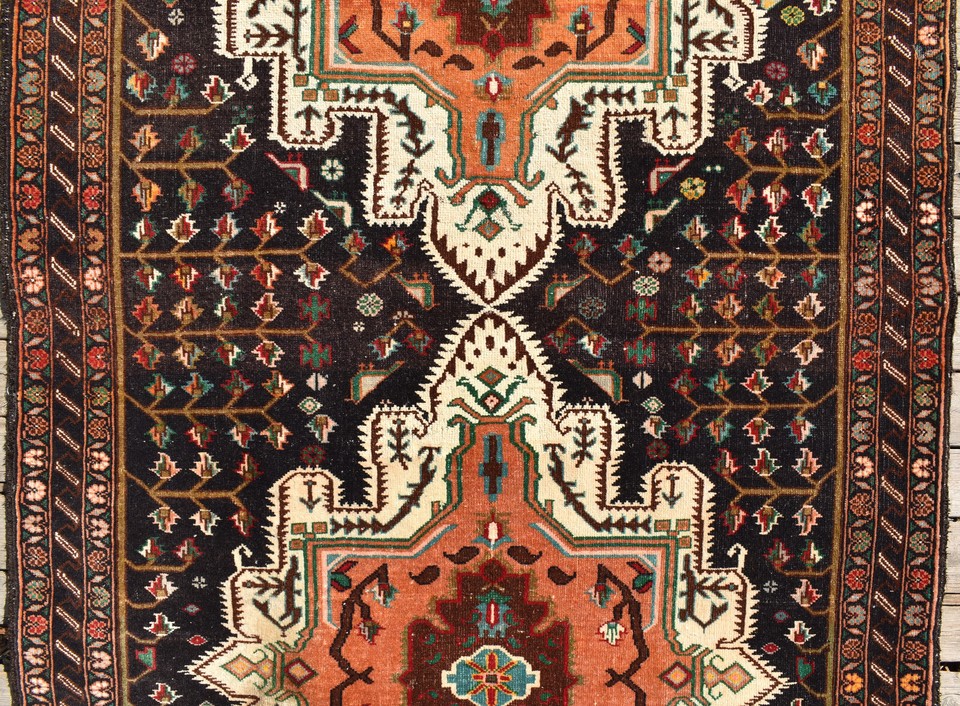 Caucasian Rug 3x6 Size Handknotted Vintage Primitive Brown Carpet ...