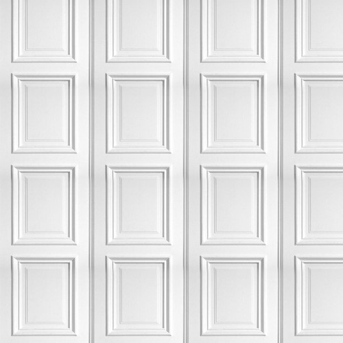White Panelling Wallpaper Textured Wood Effect Home Room Decor Wall ...