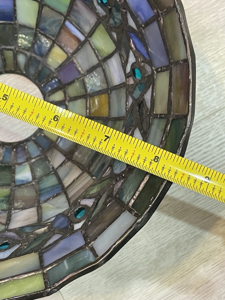 Vintage Quoizel Collectible Tiffany Style Stained Glass Multicolor Lamp ...