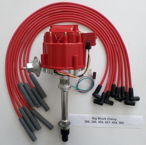 CHEVY 396 454 502 BIG BLOCK RED HEI Distributor +STRAIGHT BOOT SPARK ...
