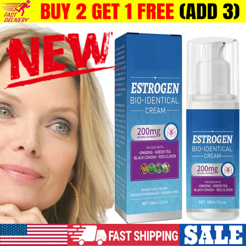 100ml Estrogen Cream Natural Bio-identical Menopause Relief Balance ...