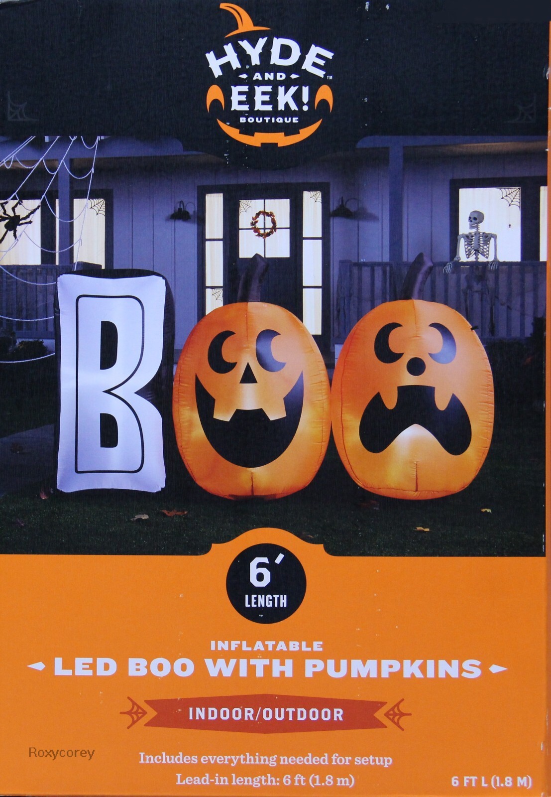 Hyde and Eek Halloween 6 ft Boo Sign with Pumpkins Airblown Inflatable ...