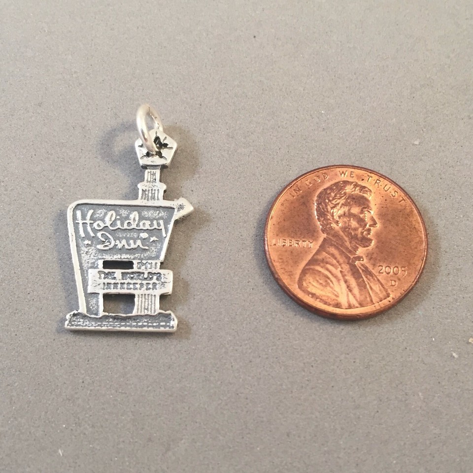 .925 Sterling Silver HOLIDAY INN CHARM Retro Sign Holidome Hotel Motel ...