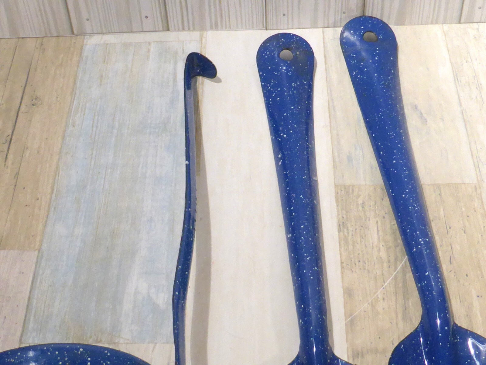 Blue Enamelware Spoons and Ladle Set of 3 Pre-Owned | eBay