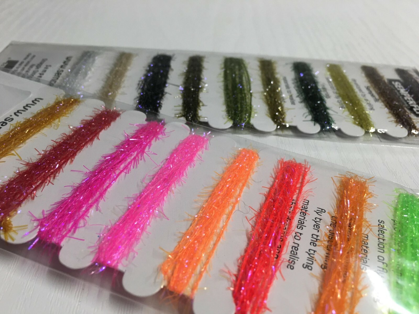STRAGGLE STRING MIXED CARD SEMPERFLI 4mm hackle UV micro chenille fly ...