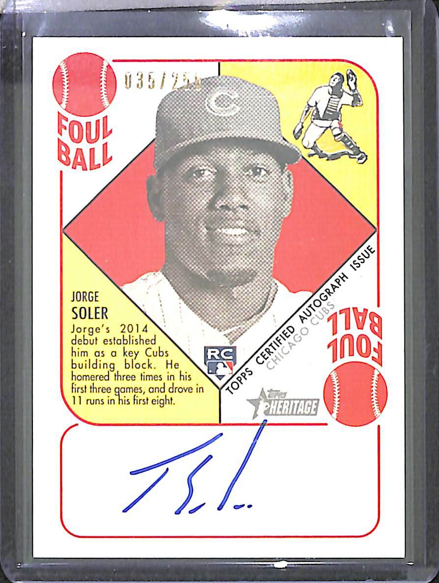 2015 51 Heritage Collection Redback Autograph #H51A-JS Jorge Soler No ...