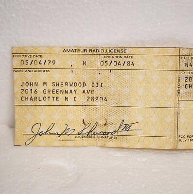 VTG Amateur Radio License *Ham Radio* Technician Certificate *N4BW0* 05 ...