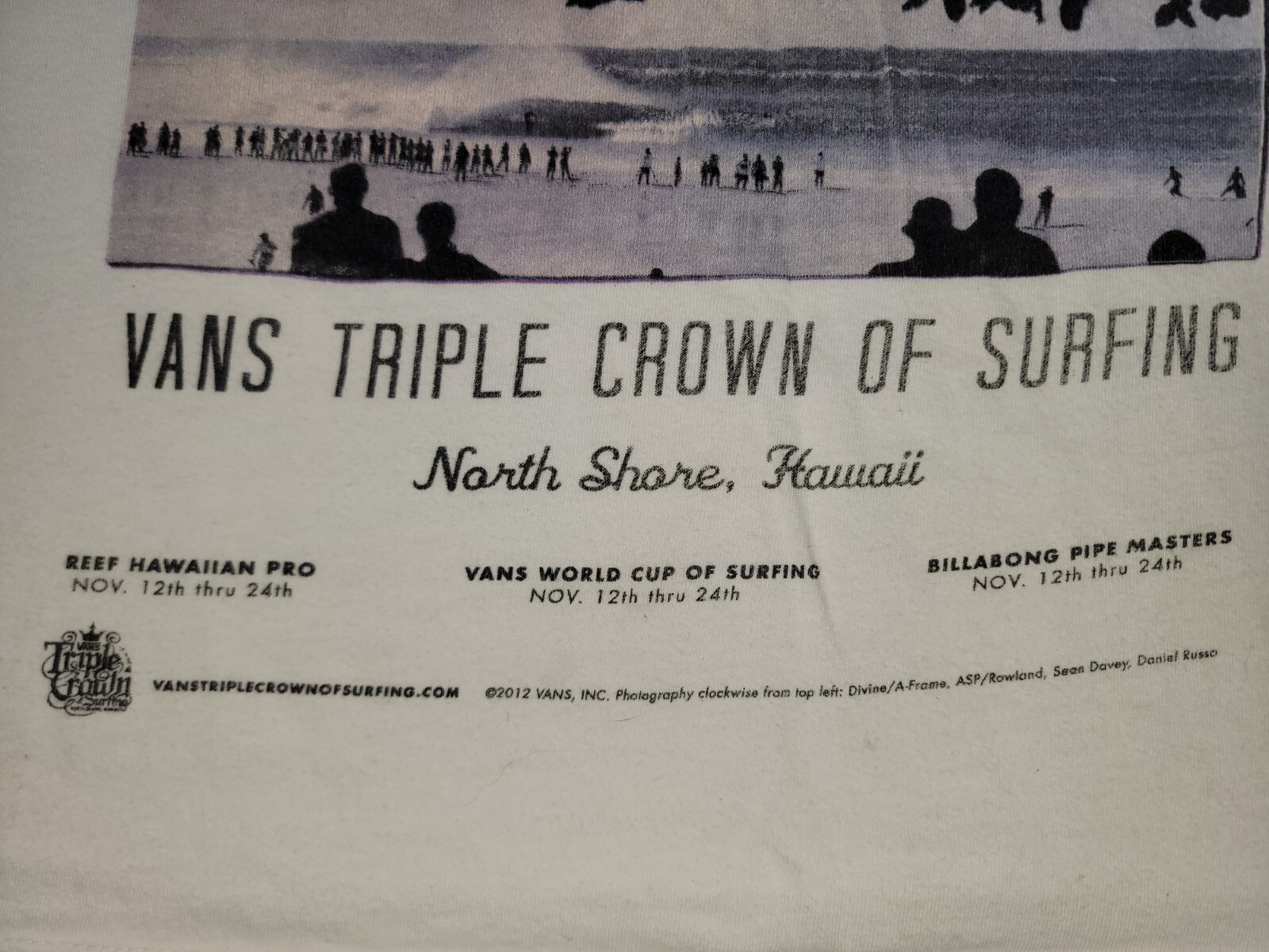 2012 Vans Triple Crown Of Surfing Shirt Adult XL WSL … - Gem