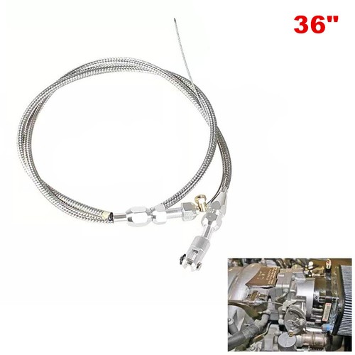 36" Throttle Cable Braided Stainless Steel Universal Kit for LS1 4.8 5. ...