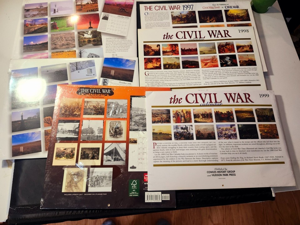 Lot of six Civil War Calendars (4 still unopened) Burns, Civil War ...