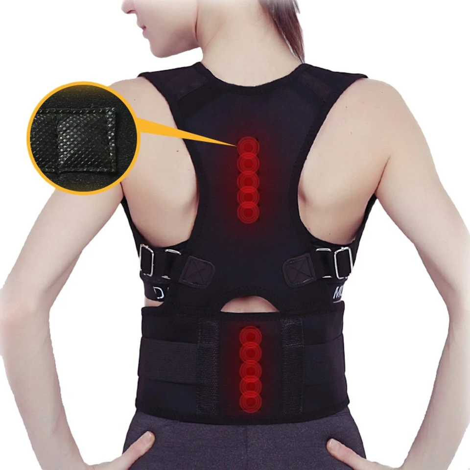 Posture Corrector Support Magnetic Back Shoulder Brace Belt Band For ...