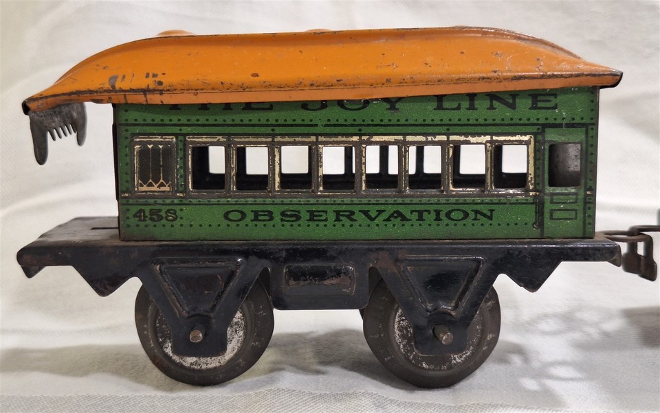 Three Vintage Louis Marx and Company "The Joy Line" #357 Train Cars Pre ...