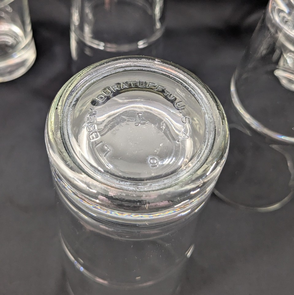 Vintage Libbey Glassware Set Of 6 Duratuff Heavy 12oz 6 1/2" Tall ...