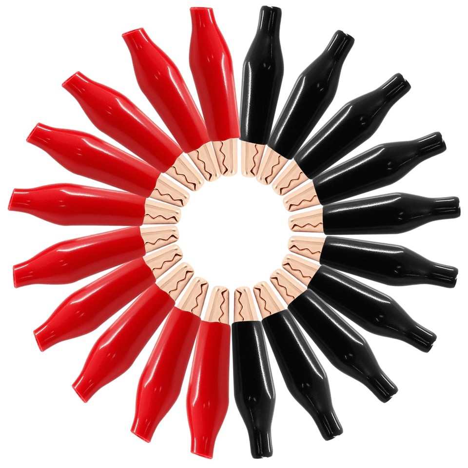 20pcs Insulated Alligator Clips, Heavy Duty Alligator Clamps, 20A ...