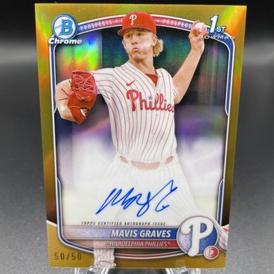 2025 Bowman Chrome Mavis Graves 1st Bowman True Gold Refractor Auto 50/ ...