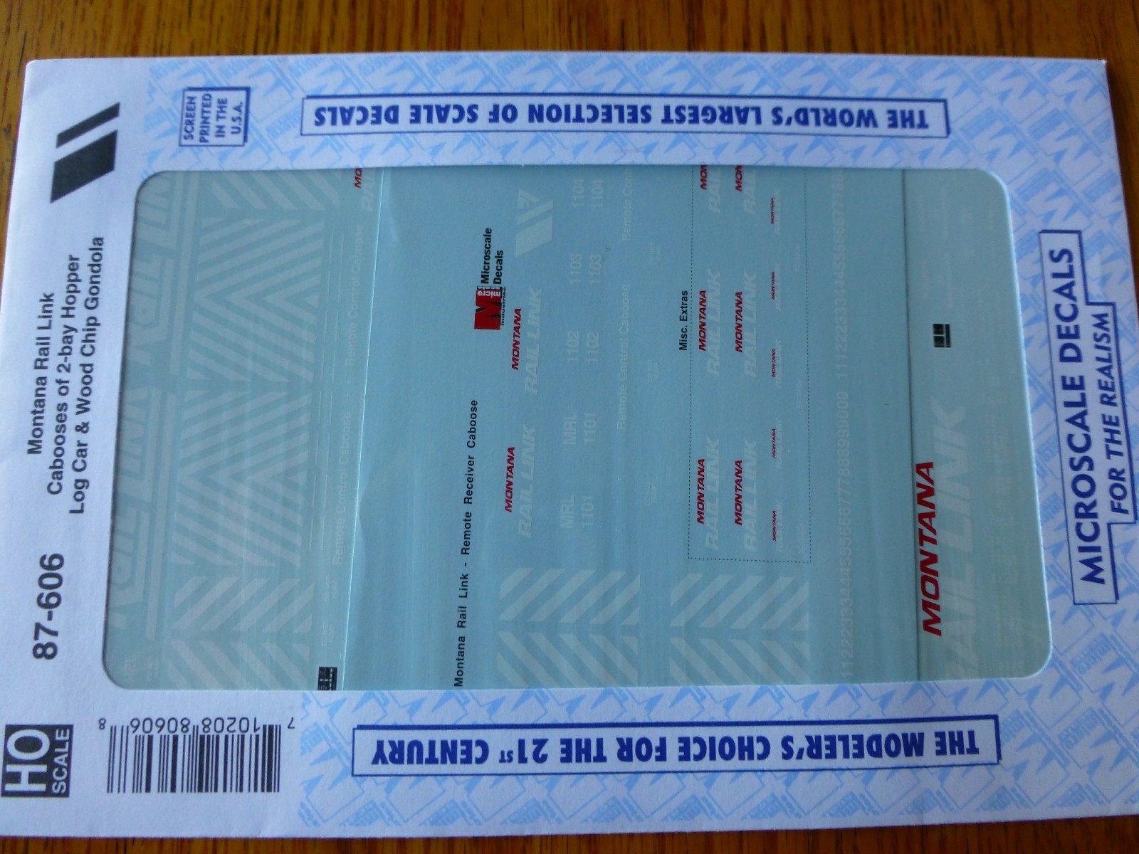 Microscale Decal HO #87-606 Montana Rail Link - MRL -- Cabooses ...