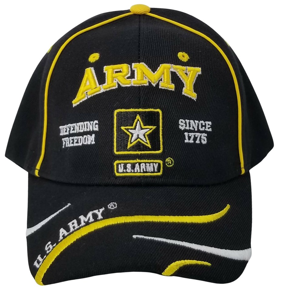 US Army Baseball Cap, Black Military Hat 1775 Freedom Officially ...