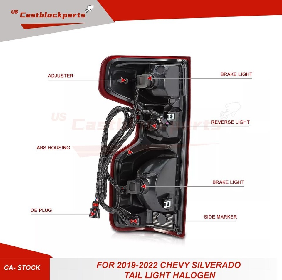 For 2019-2023 Chevrolet Silverado 1500 Halogen L+R Tail Lights 84752978 ...