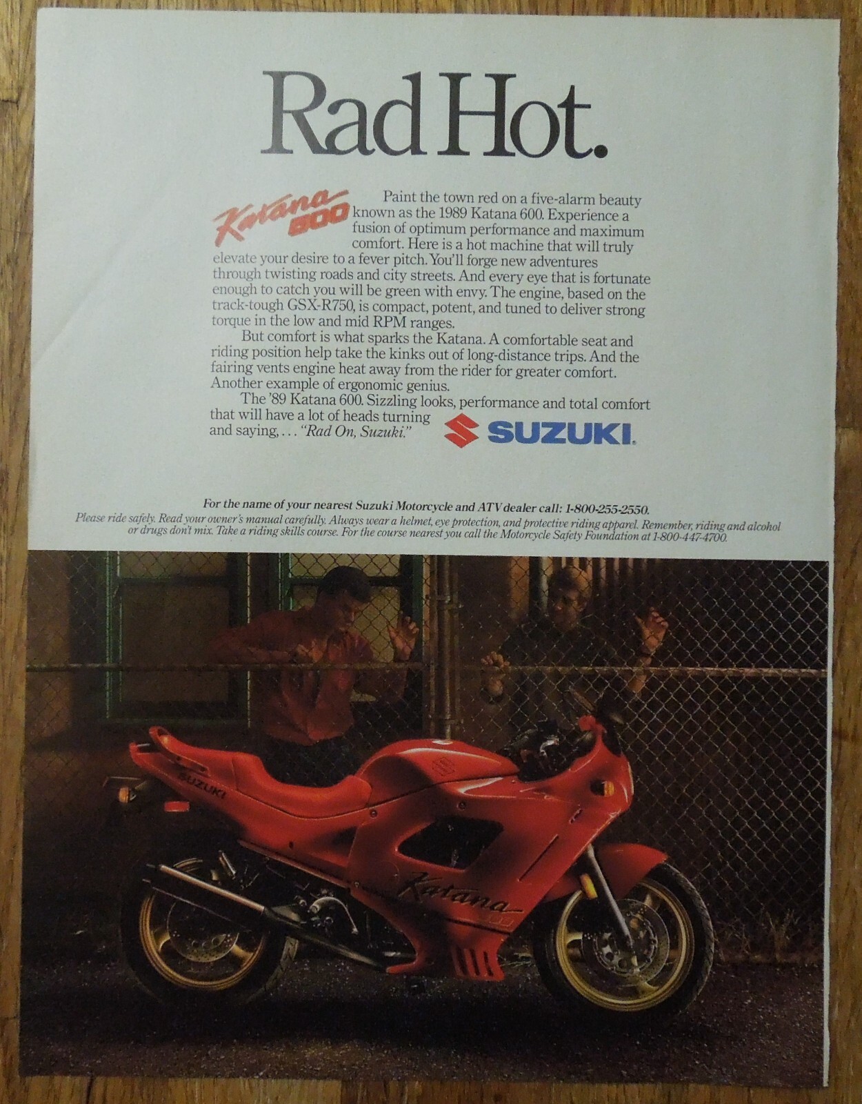 1989 SUZUKI Katana 800 Motorcycle Magazine Ad - Rad Hot. | eBay