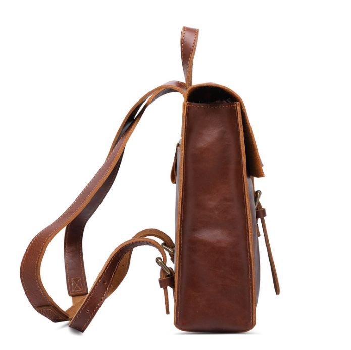 Retro Women Genuine Real Cow Leather Backpack Travel Bag Handbag Book ...