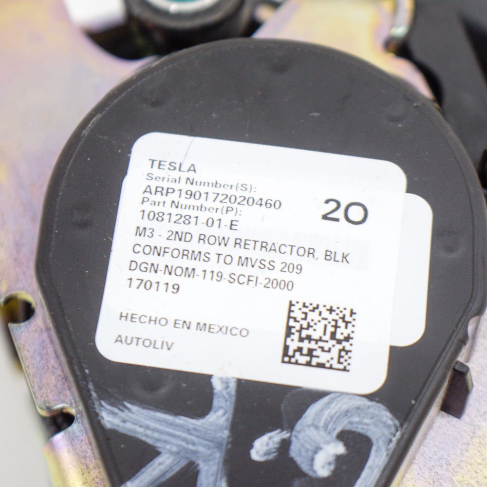 TESLA MODEL 3 Rear Left Seatbelt 0589-P1-000277 1081281-01-E 2019 | eBay UK