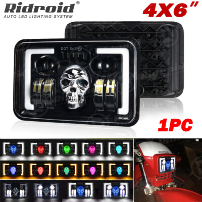 For Honda XR250 XR250L XR650L XR650R 4"x6" LED Headlight Sealed Hi-Lo ...