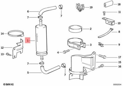 Genuine BMW E31 E34 E36 E39 E46 Z3 Cabrio Compact Fuel Filter OEM ...