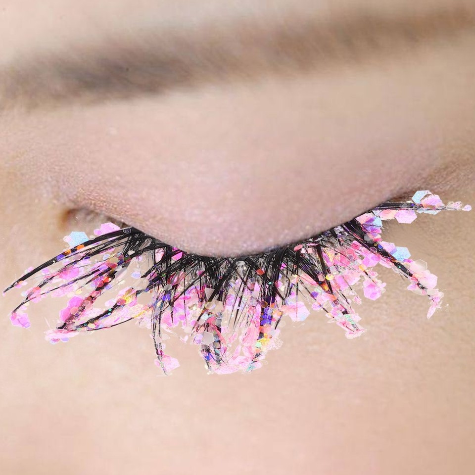 2 Pairs Glitter Eyelash Extensions Luminous Eyelashes Glow The False ...