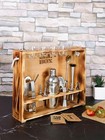 Bartender Kit 19 Piece Bar Tool Set with Rustic Wood Stand Cocktail ...